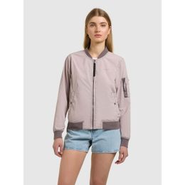 Bomberjacke Khujo "DENZ", Damen, Gr. L, raindrops lila, Web, 100% Nylon, regular fit h&uuml;ftlang, eingesetzt angesetztes B&uuml;ndchen, Jacken Bomberjacke