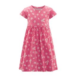 Jerseykleid happy girls, M&auml;dchen, Gr. 146, N-Gr, pink, Jersey, Obermaterial: 100% Baumwolle, bedruckt, gebl&uuml;mt, Basic knieumspielend, Rundhals, Kleider Jerseykleid