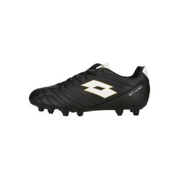 Fu&szlig;ballschuh Lotto "Stadio 705", Herren, Gr. 41, schwarz (schwarz, wei&szlig;), Lederimitat, Schuhe Fu&szlig;ballschuh, f&uuml;r festen Untergrund und Naturrasen