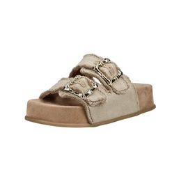 Pantolette Paul Green "Paul Green Pantoletten Textil", Damen, Gr. 38,5, beige, Textil, Schuhe Pantolette