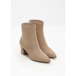 bonprix Stiefeletten mit Blockabsatz, beige, Gr.38, Elegante Stiefelette mit Blockabsatz