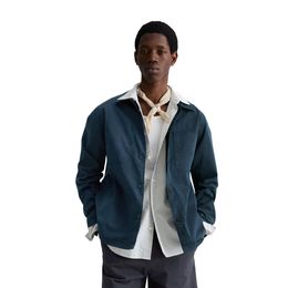 Marc O'Polo Kurzjacke MARC O'POLO DENIM "aus robustem Bio-Baumwoll-Mix", Herren, Gr. L, navy teal, Obermaterial: 97% Baumwolle, 3% Elasthan, unifarben, regular fit, Manschette, Jacken Kurzjacke