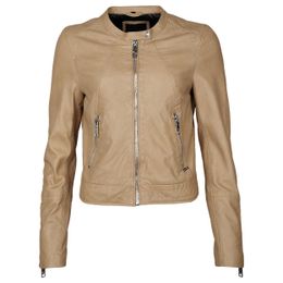 Bikerjacke Maze "Lederjacke 183Grenada", Damen, Gr. XXL, beige, Obermaterial: 100% Lammleder LEL. Futter: 100% Polyester PES., Jacken Bikerjacke