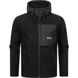 Kapuzensweatjacke Ragwear "Fleecejacke Brodney", Herren, Gr. M, schwarz, Obermaterial: 100% Polyester PES. Futter: 100% Polyester PES., Sweatjacken Kapuzensweatjacke