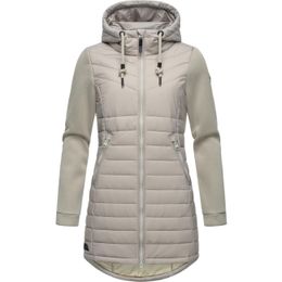 Langjacke Ragwear "Outdoorjacke Sandrra Long", Damen, Gr. 3XL, beige (bone), Obermaterial: 100% Polyester PES. Obermaterial: Futter: 100% Polyester PES. 100% Polyester PES., Jacken Langjacke