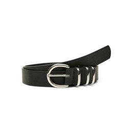 V&eacute;ro Moda Synthetikg&uuml;rtel VERO MODA "VMSVEA COATED BELT NOOS", Damen, Gr. 85, schwarz detail:silber, Lederimitat, unifarben, G&uuml;rtel Synthetikg&uuml;rtel