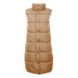 Longweste oxmo "Longweste OXBodani", Damen, Gr. 38, beige (tannin), Obermaterial: 100% Nylon NY., Westen Longweste