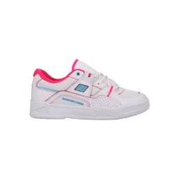 Sneaker DC Shoes "Construct", Damen, Gr. 7,5(38,5), wei&szlig; (wei&szlig;, crazy pink, blau), Obermaterial:54.6% Leder, 20.9% Synthetikmaterial, 25.5% Microfaser;, Schuhe Sneaker