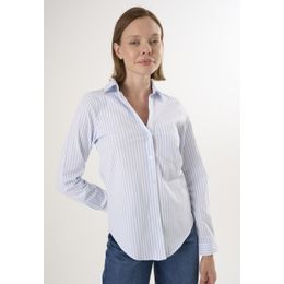 Langarmbluse FELIX HARDY "Gestreiftes Langarmhemd", Damen, Gr. L, blau, 97% Baumwolle, 3% Elasthan, Blusen