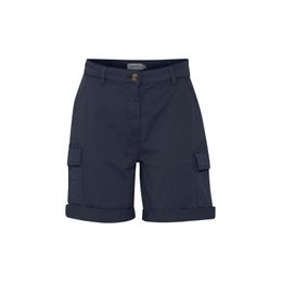 Cargoshorts oxmo "Cargoshorts OXChanice", Damen, Gr. 36, N-Gr, blau (total eclipse), Obermaterial: 98% Baumwolle CO. 2% Elasthan EL., Hosen Cargoshorts