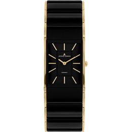 Keramikuhr Jacques Lemans "Dublin", gold (schwarz, goldfarben), Armbanduhren, Damen, Keramikuhr, Quarzuhr, Armbanduhr, Damenuhr, bis 5 bar wasserabweisend