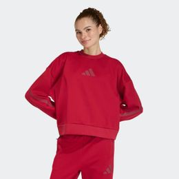 Sweatshirt adidas Sportswear "W Z.N.E. SWT", Damen, Gr. S, active maroon, Obermaterial: 57% Polyester, 43% Baumwolle, normal, Rundhals, Sweatshirts Sweatshirt