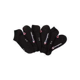 Sneakersocken Champion "6pk Sneaker Socks", Damen, Gr. 39-42, schwarz, Obermaterial: 71% Baumwolle, 23% Polyester, 4% Polyamid, 2% Elasthan, Socken Sneakersocken, f&uuml;r sportliche Aktivit&auml;ten, f&uuml;r Fitness und Training, im 6er-Pack