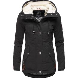 Winterjacke Marikoo "Winterjacke Bikoo", Damen, Gr. L, schwarz, Obermaterial: 100% Baumwolle CO. Obermaterial: Futter: 100% Polyester PES. 100% Polyester PES., Jacken Winterjacke