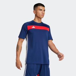 Fu&szlig;balltrikot adidas Performance "TIRO ES JSY", Herren, Gr. M, blau (team navy blau, rot), Obermaterial: 100% Polyester, Rundhals, Trikots Fu&szlig;balltrikot