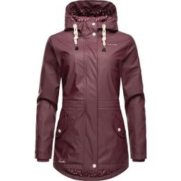 Regenjacke Navahoo "Regenjacke Ocean Heart", Damen, Gr. XL, rot (wine), Obermaterial: 70% Polyester PES. 30% Polyurethan PU. Obermaterial: Futter: 100% Polyester PES. 100% Polyester PES., Jacken Regenjacke
