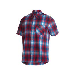 Funktionshemd Maier Sports "Mauro", Herren, Gr. 56, Normalgr&ouml;&szlig;en, nightbreak, 85% Polyester, 15% Viskose, Hemden, Herren Hemd kurzarm, karriertes Freizeithemd, Kurzarmhemd, Regular Fit