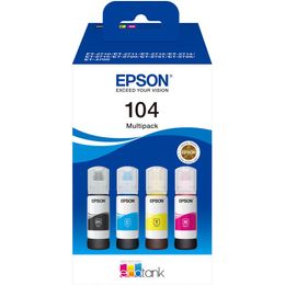 Epson Tintenpatrone "104, original Epson ecotank", schwarz, cyan, magenta, gelb, Tintenpatronen, Multipack, Tintenpatrone
