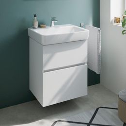 Geberit Renova Plan Waschtisch, evineo ineo5 evo Unterschrank B: 60 cm, 2 Ausz&uuml;ge, mit Griffmulde,, 501637001+BE0985WH,