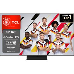 TCL Mini-LED-Fernseher "50Q7CX1", Energieeffizienz: F, schwarz, 50, Fernseher, Dolby Atmos, Dolby Vision, Smart TV, Apple TV, 4K HDR, Mini-LED-Fernseher