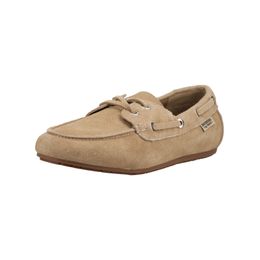 Bootsschuh Dockers by Gerli "Dockers by Gerli Halbschuhe Veloursleder", Damen, Gr. 38, beige, Veloursleder, Schuhe Bootsschuh