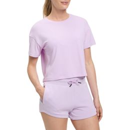 T-Shirt Energetics "DA.-T-SHIRT OZELLA SHORT SLEEVE W", Damen, Gr. S, rosa (lila), Jersey, Obermaterial: 63% Polyester, 33% Viskose, 4% Elasthan, Rundhals, Shirts T-Shirt, sportlicher Stil, Kurzarm, f&uuml;r sportliche Aktivit&auml;ten und Freizeit