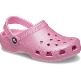 Clog Crocs "Classic Clog", M&auml;dchen, Gr. 22, rosa (rosa glitzer), Croslite&trade;, Glitzer, schimmernd, Schuhe Clog, Glitzerschuh, Babyschuh, Sommerschuh mit allover Schimmer