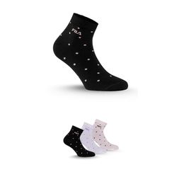 Kurzsocken Fila, Damen, Gr. 35-38, fashion lady, Obermaterial: 58% Baumwolle, 41% Polyester, 1% Elasthan, Socken, mit schmalem Rippenb&uuml;ndchen, gepunktet, Cotton-Mix