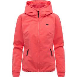 Outdoorjacke Ragwear "&Uuml;bergangsjacke Dizzie Tech", Damen, Gr. 4XL, orange (coral26), Obermaterial: 100% Polyester PES. Obermaterial: Futter: 100% Polyester PES., gerade, hoch geschlossener Ausschnitt, &Auml;rmel ohne &Auml;rmelschlitz Rippstrickb&uuml;ndchen, Jacken Outdoorjacke, Wasserdichte Damen &Uuml;bergangsjacke mit gro&szlig;er Kapuze