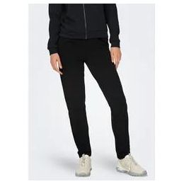 Sweathose Only Play "ONPMELINA MW SLIM SWT PNT NOOS", Damen, Gr. XS (34), N-Gr, schwarz, Sweatware, Obermaterial: 50% Baumwolle, 50% Polyester, unifarben, kn&ouml;chellang, Hosen Sweathose