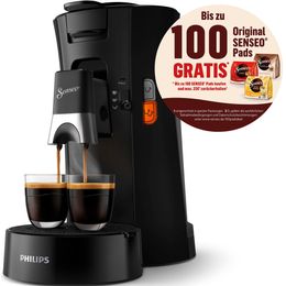 PHILIPS SENSEO Kaffeepadmaschine "Select CSA230/69, mit drei Kaffee-Einstellungen, aus 21% rec. Plastik", schwarz, B:15,5cm H:31cm T:31cm, Kaffeemaschinen, Kaffeepadmaschine