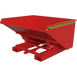 eurokraft pro Kippbeh&auml;lter automatisch, Volumen 0,9 m&sup3;, rot RAL 3000