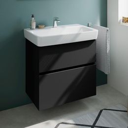 Geberit Renova Plan Waschtisch, evineo ineo5 evo Unterschrank B: 75 cm, 2 Ausz&uuml;ge, mit Griffmulde,, 501691001+BE0988BM,