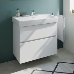 Geberit Renova Plan Waschtisch, evineo ineo5 evo Unterschrank B: 85 cm, 2 Ausz&uuml;ge, mit Griffmulde,, 501698001+BE0989WH,