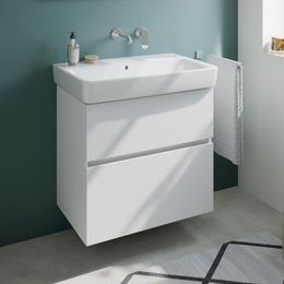 Geberit Renova Plan Waschtisch, evineo ineo5 evo Unterschrank B: 75 cm, 2 Ausz&uuml;ge, mit Griffmulde,, 501692008+BE0988WM,