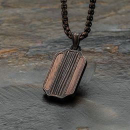 Holzkern Necklaces Herren Kupfer und Walnuss