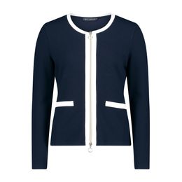 Langarmshirt Betty Barclay "Shirtjacke mit Struktur", Damen, Gr. 36, blau (patch dunkelblau, cream), Obermaterial: 73% Polyester PES. 22% Viskose CV. 5% Elasthan EL., Shirts Langarmshirt