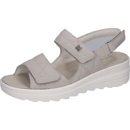 Waldl&auml;ufer Keilsandalette WALDL&Auml;UFER "H-IZZY", Damen, Gr. 3,5 (36), hellgrau, Nubukleder, unifarben, Schuhe, Sommerschuh, Sandale, Bequemschuh mit Klettverschl&uuml;ssen, H-Weite