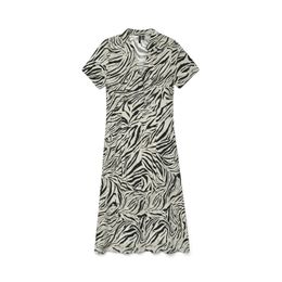 V&eacute;ro Moda Blusenkleid VERO MODA "VMJOSIE S/S CALF SHIRT DRESS WVN GA", Damen, Gr. XL, N-Gr, pumice stone aop:bea, Web, Obermaterial: 83% Viskose, 17% Nylon, bedruckt, regular fit knieumspielend, V-Ausschnitt, Kleider Blusenkleid, Viskosemischung, regular fit