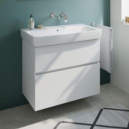 Geberit Renova Plan Waschtisch, evineo ineo5 evo Unterschrank B: 85 cm, 2 Ausz&uuml;ge, mit Griffmulde,, 501700008+BE0989WH,