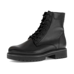 Schn&uuml;rstiefelette Gabor "KOS", Damen, Gr. 37, schwarz, Kalbsleder, unifarben, Schuhe Schn&uuml;rstiefelette, Blockabsatz, Schn&uuml;rboots, mit Innenrei&szlig;verschluss, K-Weite