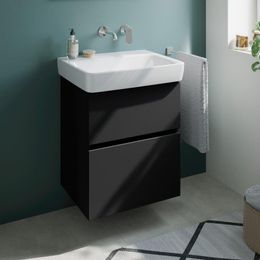 Geberit Renova Plan Waschtisch, evineo ineo5 evo Unterschrank B: 60 cm, 2 Ausz&uuml;ge, mit Griffmulde,, 501639001+BE0985BM,