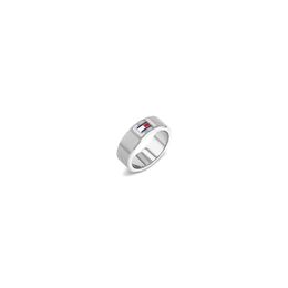 Fingerring Tommy Hilfiger "H-LINK" Gr. 64, edelstahlfarben, rot, blau, wei&szlig;, Fingerringe, Herren, 64, Edelstahl, Fingerring, Emaille