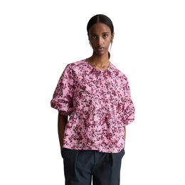 Marc O'Polo Damen Langarmbluse "aus bedrucktem Viskose-Mix", rosa, Gr. XL, MARC O'POLO DENIM, bedruckt, Obermaterial: 73% Viskose, 27% Baumwolle, Blusen
