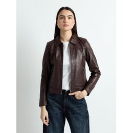 Lederjacke JCC "31025191", Damen, Gr. 40, bordeaux, Oberstoff: 100% Lammleder; Futter: 100% Polyester; Taschenfutter: 100% Baumwolle, Jacken