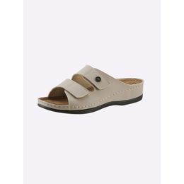 Franken Schuhe Pantolette FRANKEN-SCHUHE, Damen, Gr. 37, beige (sand), Lederimitat, Schuhe Pantolette