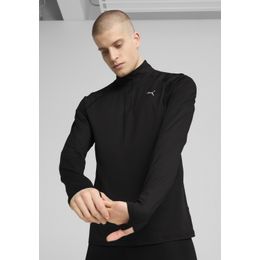 Laufshirt Puma "M RUN VELOCITY CLOUDSPUN 14 ZIP", Herren, Gr. L, Puma schwarz, Jersey, Obermaterial: 94% Polyester, 6% Elasthan, regular fit normal, Shirts Laufshirt, Regular Fit, mit 1/4 Rei&szlig;verschluss, mit DryCELL-Technologie
