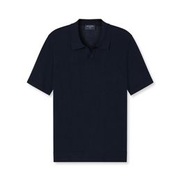Poloshirt OLYMP "Strick Casual", Herren, Gr. XL, marine, Feinstrick, Obermaterial: 50% Baumwolle, 50% Lyocell, unifarben, regular fit h&uuml;ftbedeckend, Rippb&uuml;ndchen, Shirts Poloshirt, mit geripptem Kragen, unifarben