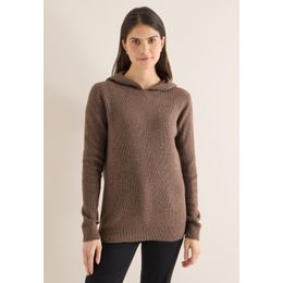 Strickpullover Cecil, Damen, Gr. S (38), urban taupe melange, Web, 37% Baumwolle, 34% Polyacryl, 26% Polyester, 3% Elasthan, unifarben, normal normal, ohne Ausschnitt, gerader Abschluss, Pullover Strickpullover, mit Struktur
