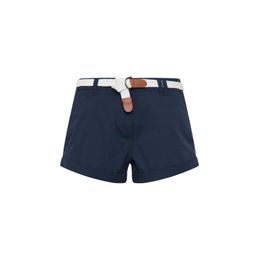 Chinoshorts oxmo "Chinoshorts OXChanett", Damen, Gr. 38, N-Gr, blau (insig blau), Obermaterial: 98% Baumwolle CO. 2% Elasthan EL., Hosen Chinoshorts